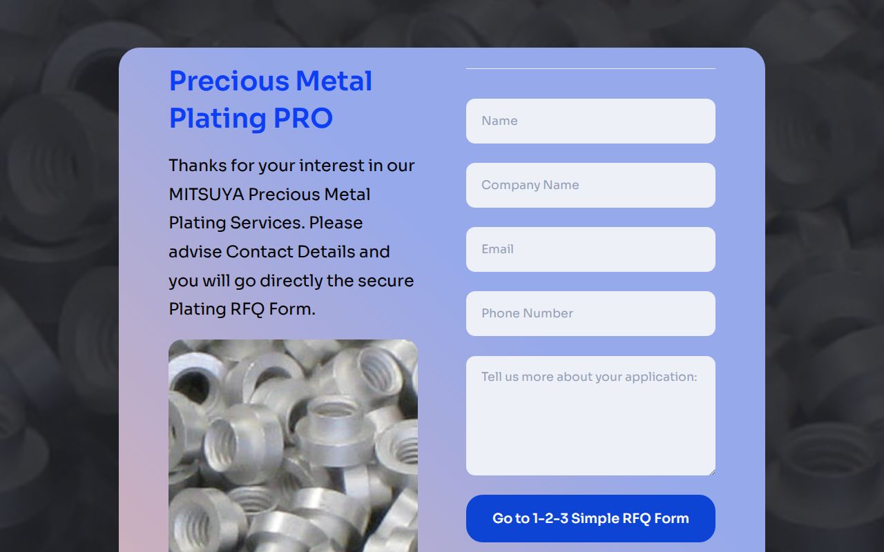 MITSUYA Precious Metals Plating PROFESSIONALS